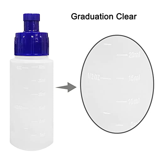 EDSRDUS LDPE Squeeze Bottles with Luer Lock & Multi Purpose Precision Applicator for Gluing Projects DIY Craft Painting Measuring E-Liquids Kitchen, etc (1oz+2oz+4oz, Translucent)