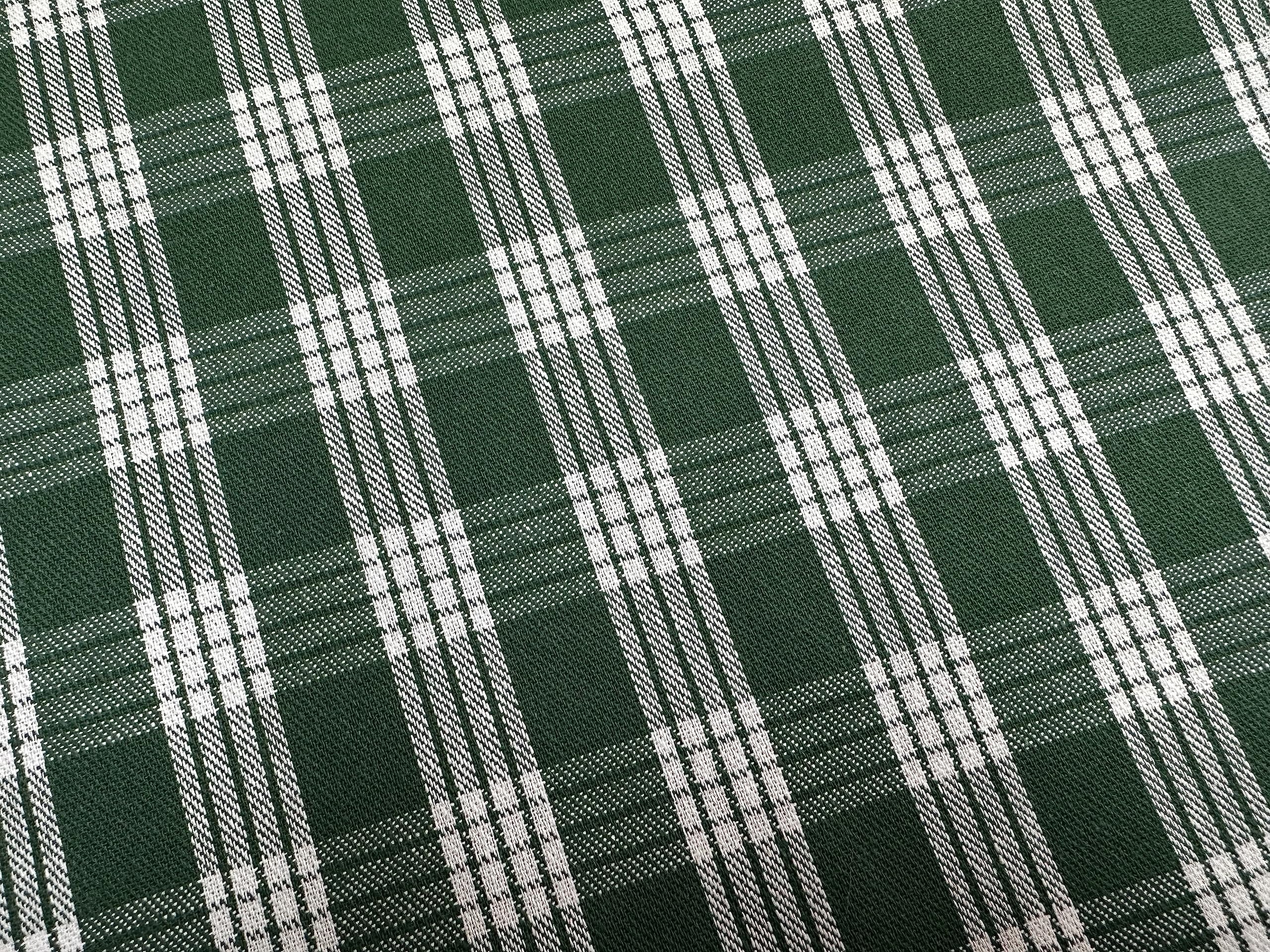 Forest Green Woven Palaka 100% Cotton Sold by The Yard