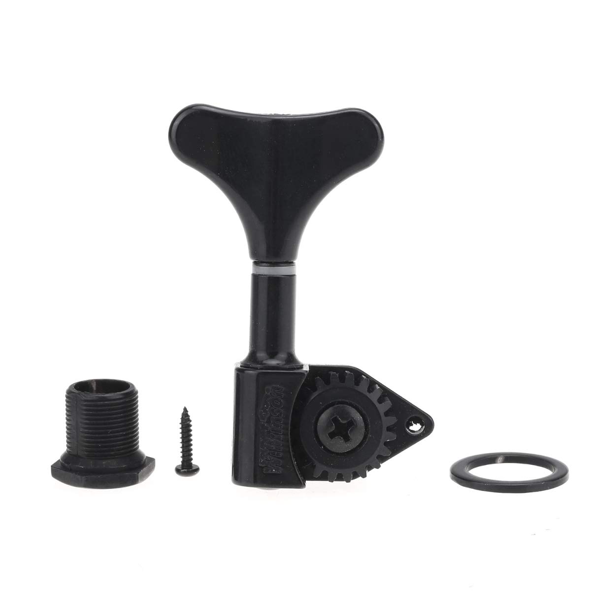Wilkinson 2R2L 20:1 Ratio Bass Tuners Machine Heads Tuning Pegs Keys Set for Ibanez Style Electric Bass, Black