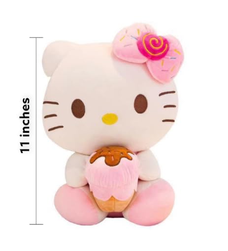 Hoky’s Hut 2pc Cute Mini Plush Backpack & Kawaii Cat Plush Toy & Mini Plush Cartoon Backpack, Kawaii Cartoon Plush (Magenta)