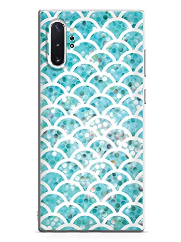 Inspired Cases - 3D Textured Galaxy Note 10 Plus Case - Rubber Bumper Cover - Protective Phone Case for Samsung Galaxy Note 10 Plus - Mermaid Scales - Teal