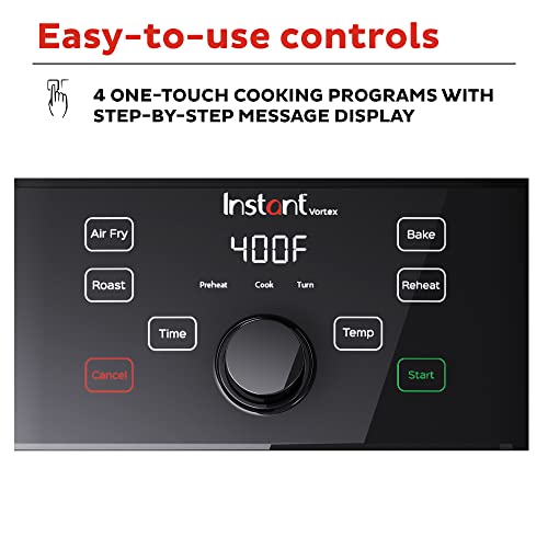 Instant 5.7-QT Air Fryer Oven with Accessories, From the Makers of Instant Pot, Customizable Smart Cooking Programs, Digital Touchscreen, Dishwasher-Safe Basket, App with over 100 Recipes
