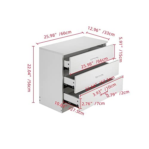 FFNUM Bedside Table Wood Simple 3-Drawer Dresser Night Stand Side Table for Living Room Bedroom(White, Black) Night Stand (Color : Black)