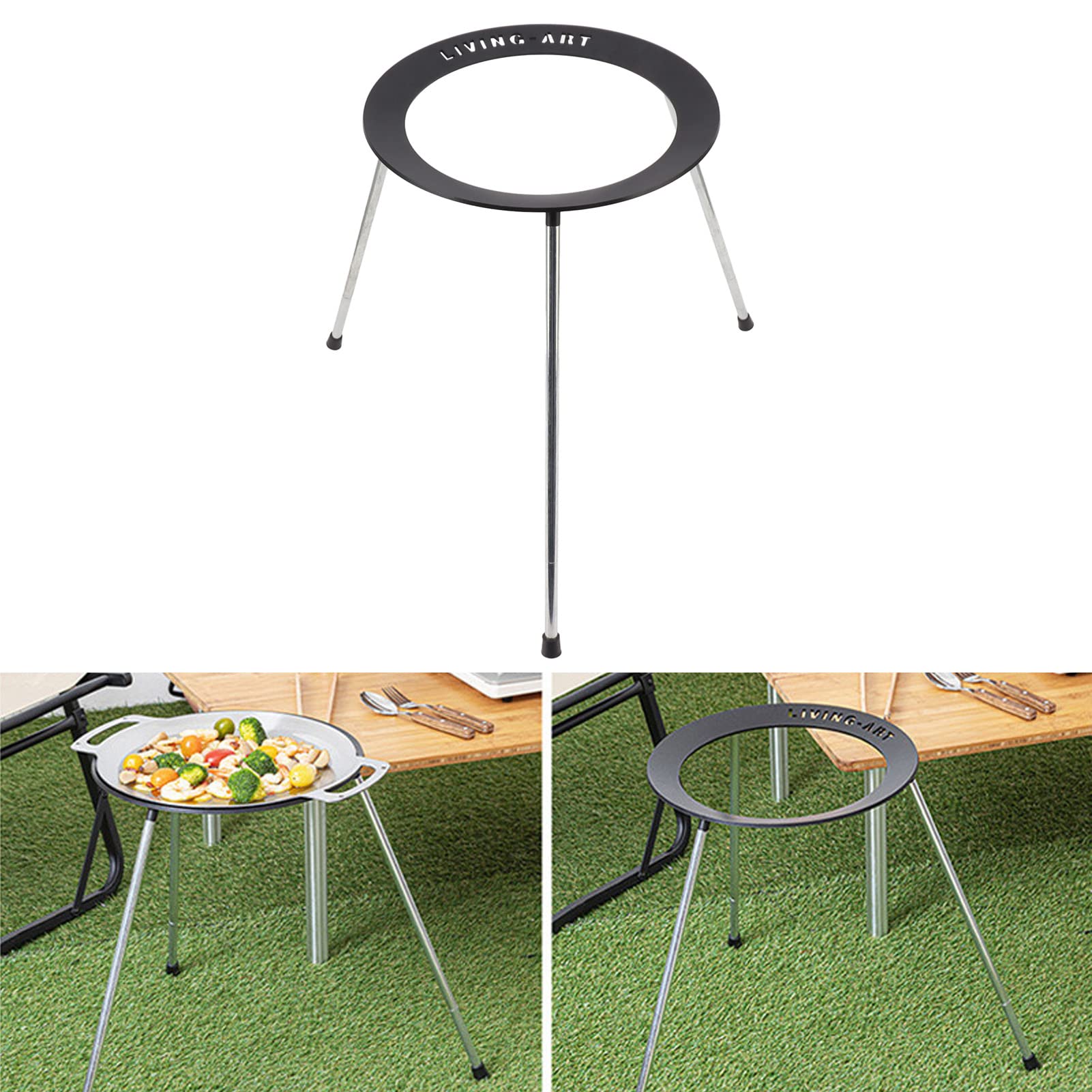 Campfire Tripod Stainless Steel Camping Tripod Grill Portable Open Flame Tripod Stand for Outdoor Cooking Garden Grills