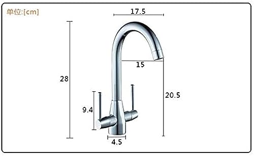 Kitchen & Bath Fixtures Taps Faucet,Double Bowl of Hot and Cold Water Mixed Copper Plating Faucet