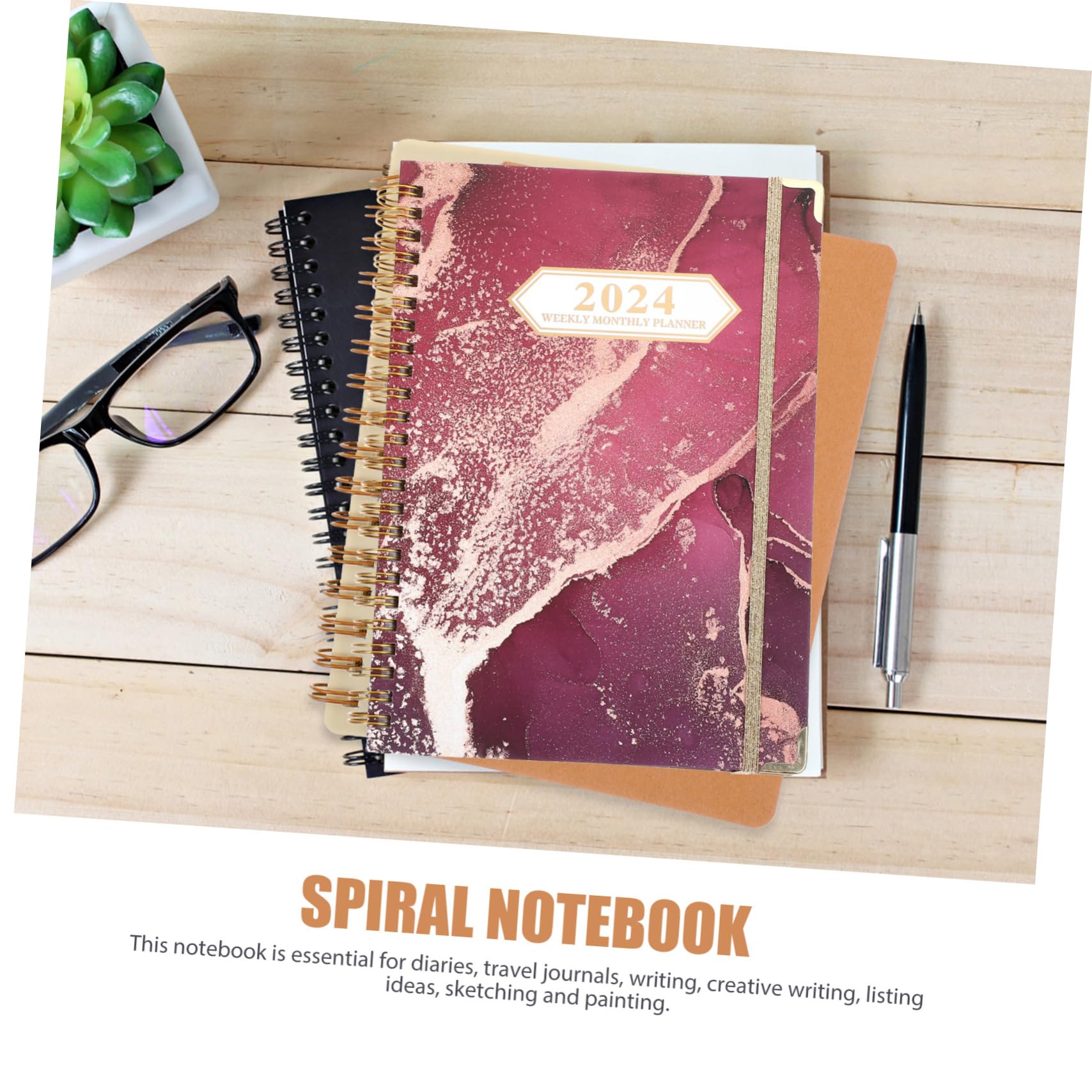 Ciieeo office schedule notepad daily writing notebook spiral schedule notepads agenda notepad calendar notepad planning note book english monthly planner decor portable Paper b01 Journal
