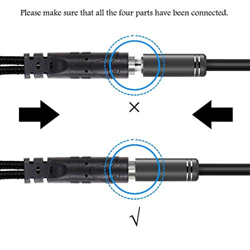 Headset and Microphone Splitter Cable for PC 3.5mm Jack Headphones Audio Adapter Convertors 3.5mm Female to 2 Dual 3.5mm Male for Computer Simultaneously Y Splitter