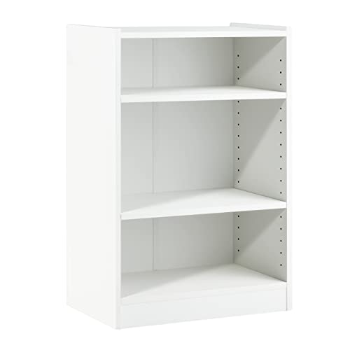 Giantex 3-Cube Bookcase White - 3-Tier Modern White Open Bookshelf with Adjustable Shelves, Anti-Tipping Device, Small Wood Cube Storage Organizer for Kid’s Room, Living Room, Bedroom