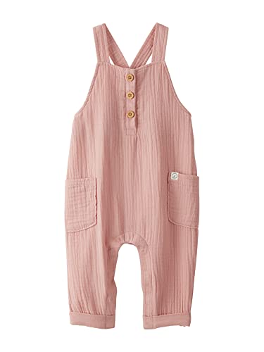 little planet by carter's unisex-baby Organic Cotton Gauze Overall Jumpsuit, Rose, 24 Months
