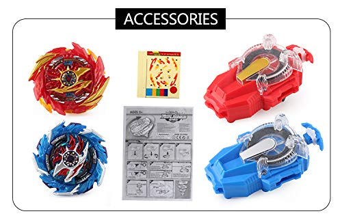NeschToy Bey Battle Burst Sparking Launchers Left and Right Spin Exclusive Combo Set 2 in 1 Blue