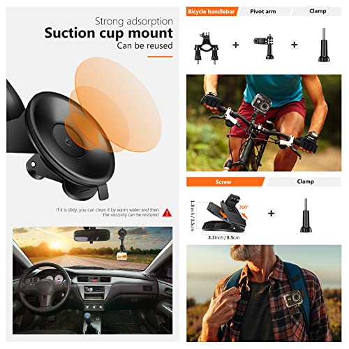 XDaowerrs Upgraded 50 in 1 Action Camera Accessories Kit for GoPro Hero11 10 9 8 7 6 5 4/GoPro Max/GoPro Fusion, Insta360, DJI Osmo Action1/2,Xiaomi Yi, APEMAN, AKASO Campark Action Camera and More
