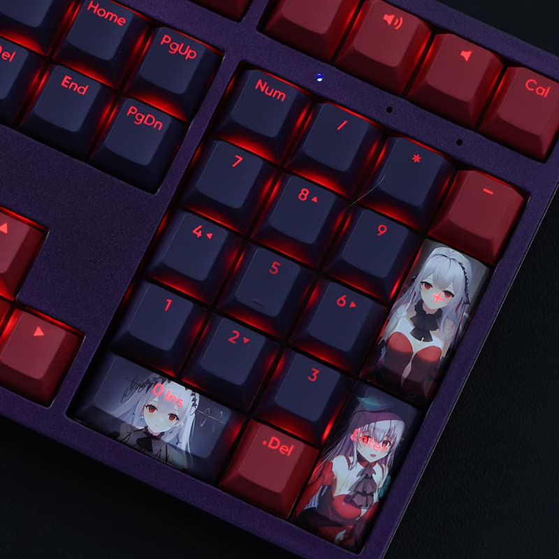 ENTY Arknights Mechanical Keyboard Keycaps Accessories OEM Profile PBT Keycaps Kaltsit Skadi Gaming Keyboard Caps for DIY Mechanical Profile Custom Keycaps (5)