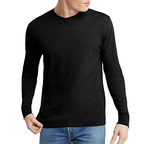 Hanes Size Originals Men's Tri-Blend Long Sleeve T-Shirt, Black, X Large Tall