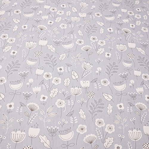Hanjunzhao Grey Fabric Fat Quarters Bundles, Quilting Sewing Precuts Cotton Fabric, 18 x 22 inches