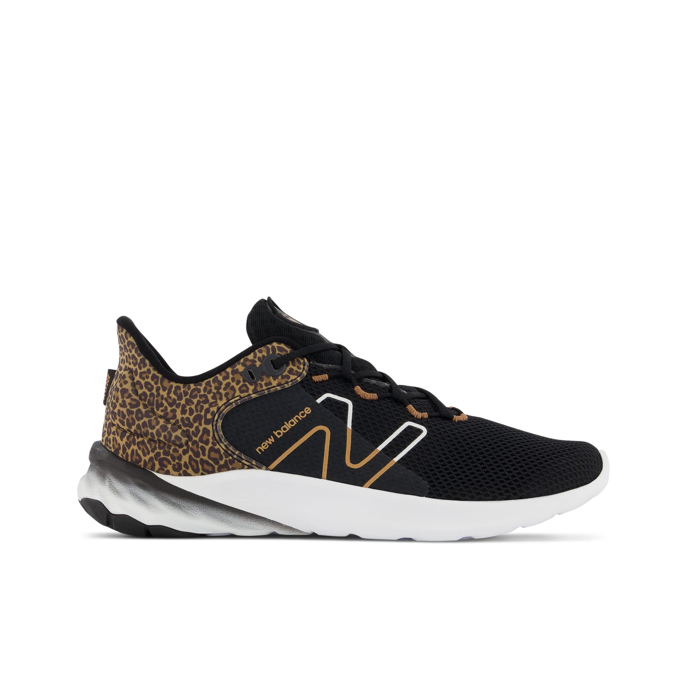 New Balance Kid's Fresh Foam Roav V2 Lace-up Sneaker, Black/White/Copper Metallic, 3 Little Kid