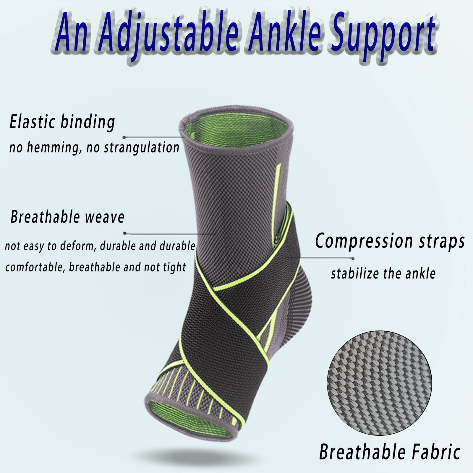 Dr.Kbder Ankle Support Braces for Women & Men,Ankle Compression Sleeve Sprained Ankle, Adjustable Achilles Tendon Support for Plantar Fasciitis Relief Heel Cups for Heel Pain (Single/Black/Large)