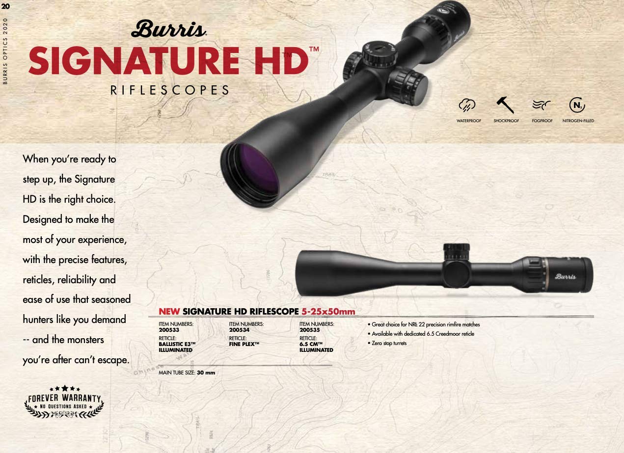 Burris Signature HD Hunting Rifle Scope with Premium Multi-Coated Glass, Matte Black, 2-10x40mm E3 MOA