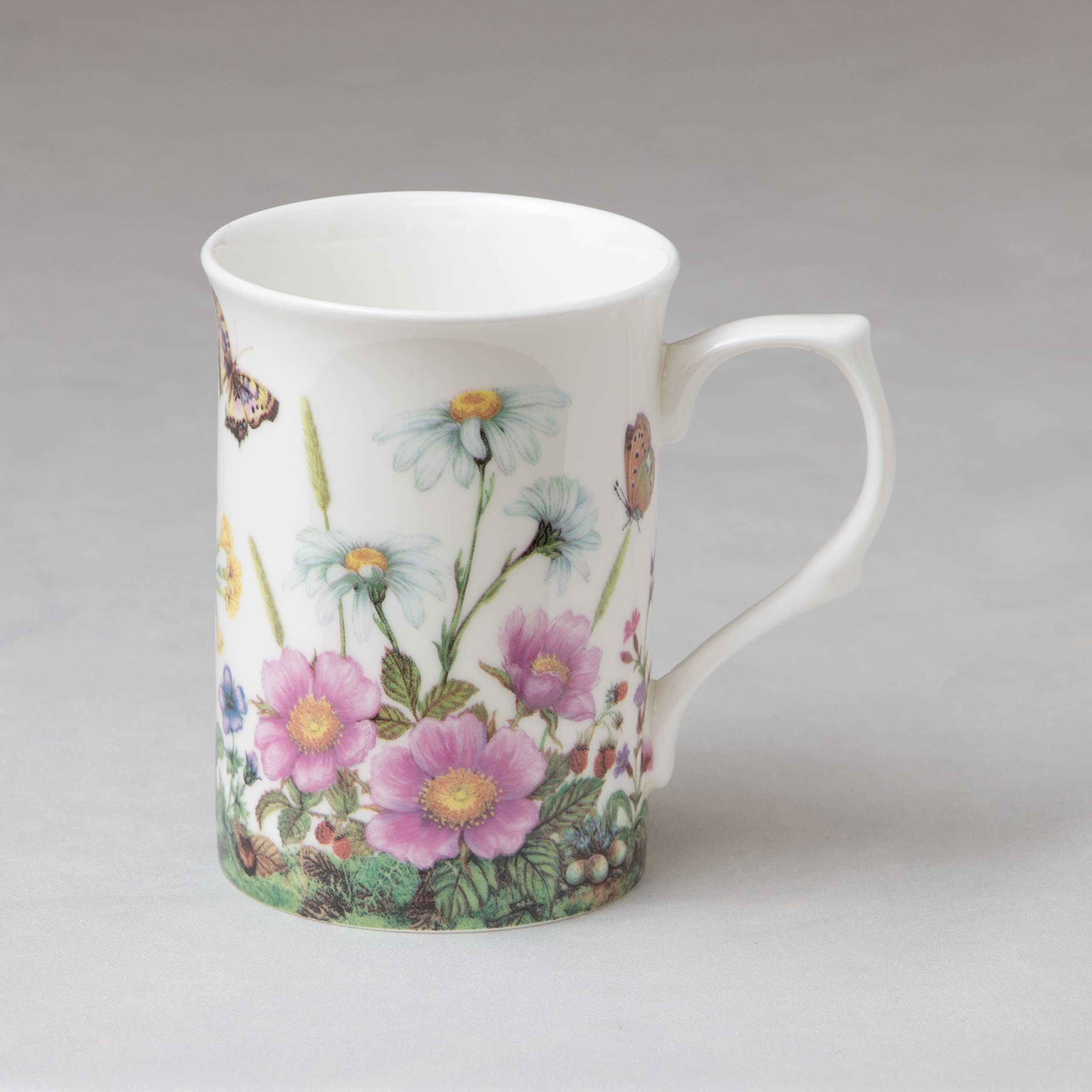 Grace Teaware Bone China Coffee Tea Mugs 9-Ounce, Assorted Set of 4 (Meadow)