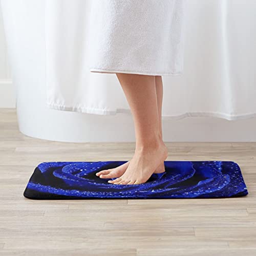 Modern Area Rug for Living Room Blue Rose Printed Area Rug Carpet for Bedroom Kitchen Home Outdoor 20 X 31 Inch