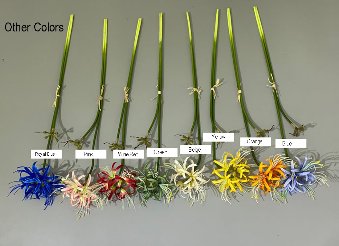 Qingriver 4 Stems 26.38'' Artificial Spider Lily Flowers Lycoris Radiata for Home Garden Decoration Red