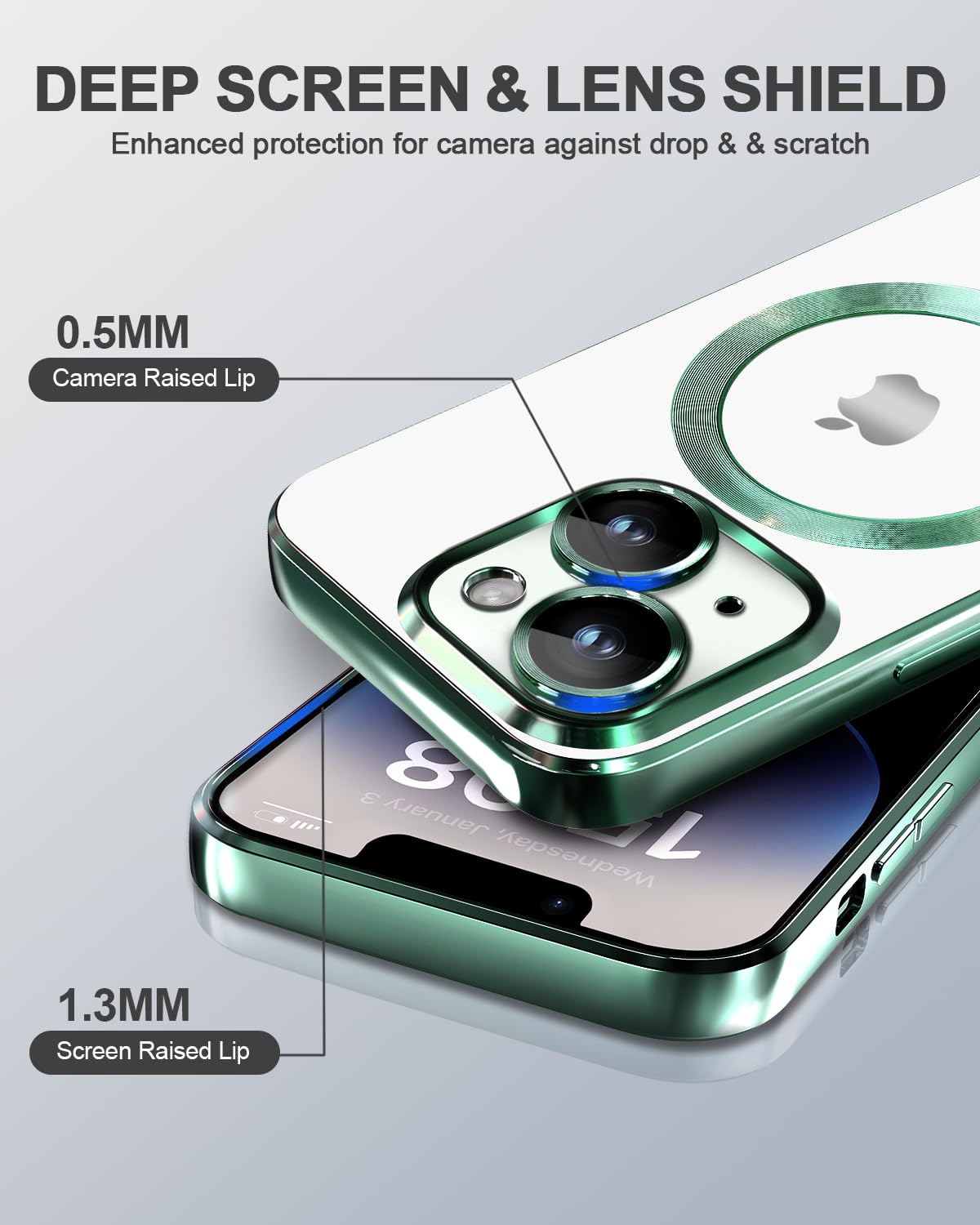 BOTOER Magnetic Matallic Glossy Designed for iPhone 14 Phone Case with Full Camera Protection [Compatible with MagSafe] for Women Girls Phone Case (6.1")-Purple