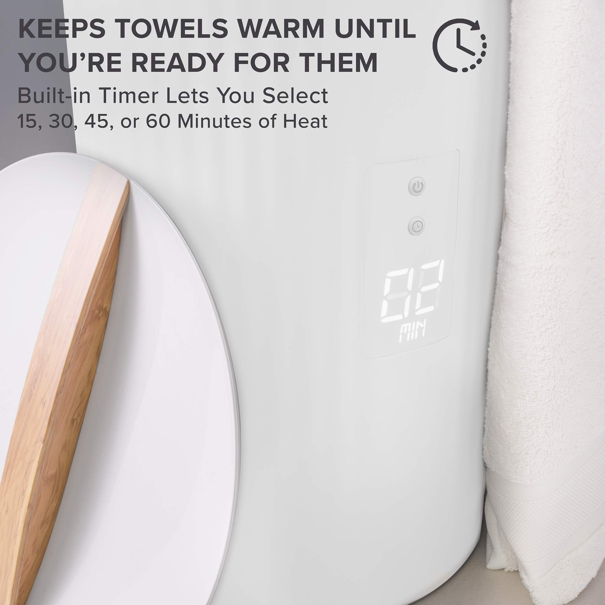 Live Fine Towel Warmer | Bucket Style Luxury Heater with LED Display, Adjustable Timer, Auto Shut-Off | Fits 40β x 70β Oversized Towel