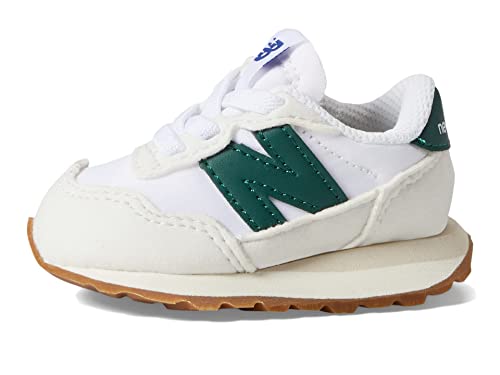 New Balance Kids 237 Bungee Sneaker, NIMBUS CLOUD/NIGHTWATCH GREEN, 5 M Toddler (1-4 Years)