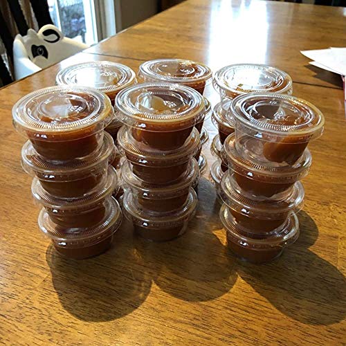 Hedume 300 Sets 4oz Portion Cups with Lids, BPA-free Clear Disposable Plastic Cups for Souffle, Jello, Meal Prep, Portion Control, Salad Dressing, Slime, Condiment Container