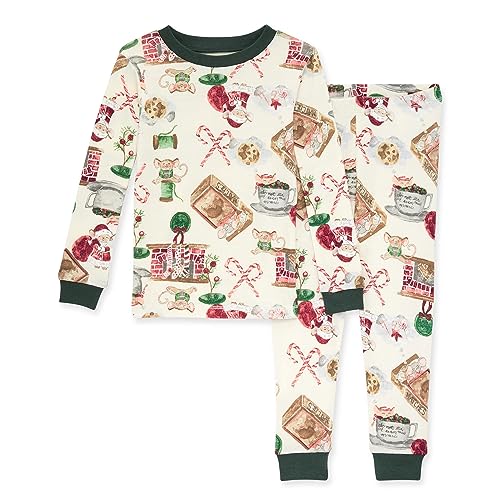 Burt's Bees Baby Baby Girls' Pajamas, Tee and Pant 2-Piece Pj Set, Cute as a Button, 8 Years