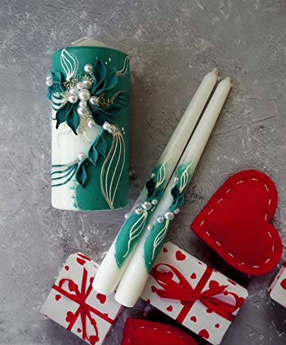 Magik Life Unity Candle Set for Weddings-Wedding Unity Candles-Candle Sets-6 Inch Pillar and 2 10 Inch Tapers -Unity Candle
