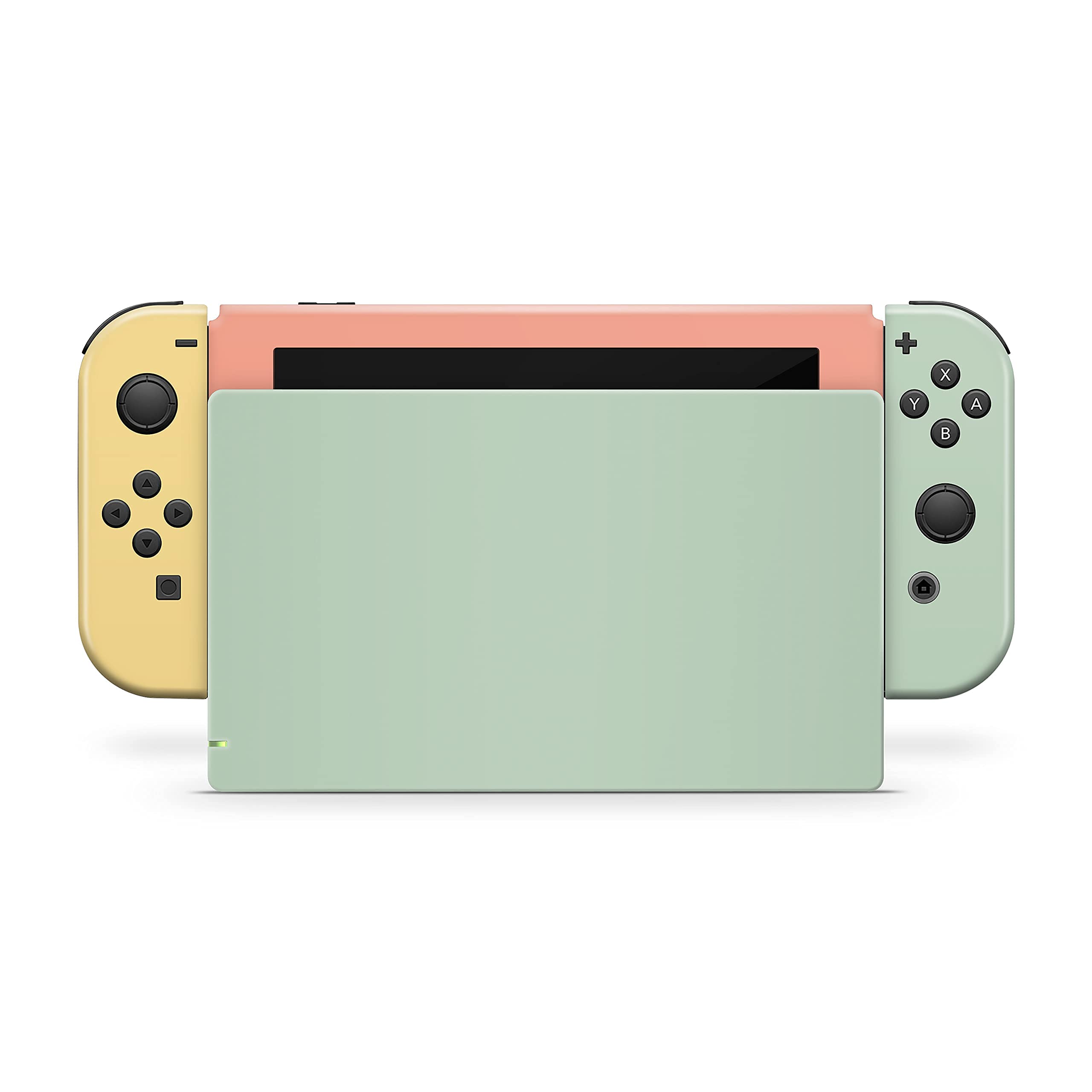 Tacky Design Color Blocking Skin Compatible with Nintendo Switch Skin Wrap Cover, Green Colorwave Skin for Nintendo Switch Stickers, Premium Vinyl 3M Full Wrap Decal.