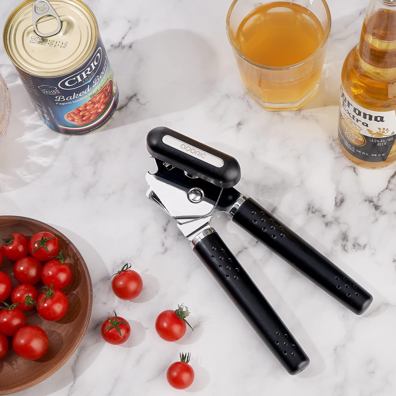 Can Opener, Manual Can Opener Kitchen Durable Stainless Steel Heavy Duty Can Openers with Anti-slip Hand Grip Ultra Sharp & Smooth Edge