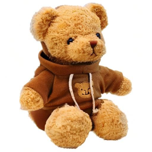 Souriant Teddy Bear, Soft Plush Stuffed Animal with Coffee Hoodie, Christmas, Birthday Gift, Toy 12ββ