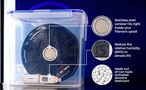 Filament Drying Desiccant (3 Pack) by Slice Engineering | 10X More Powerful Than Silica Gel | Infinitely Rechargeable | Prevent Wet Filament | Fits Perfectly Inside Spools | Made in The USA