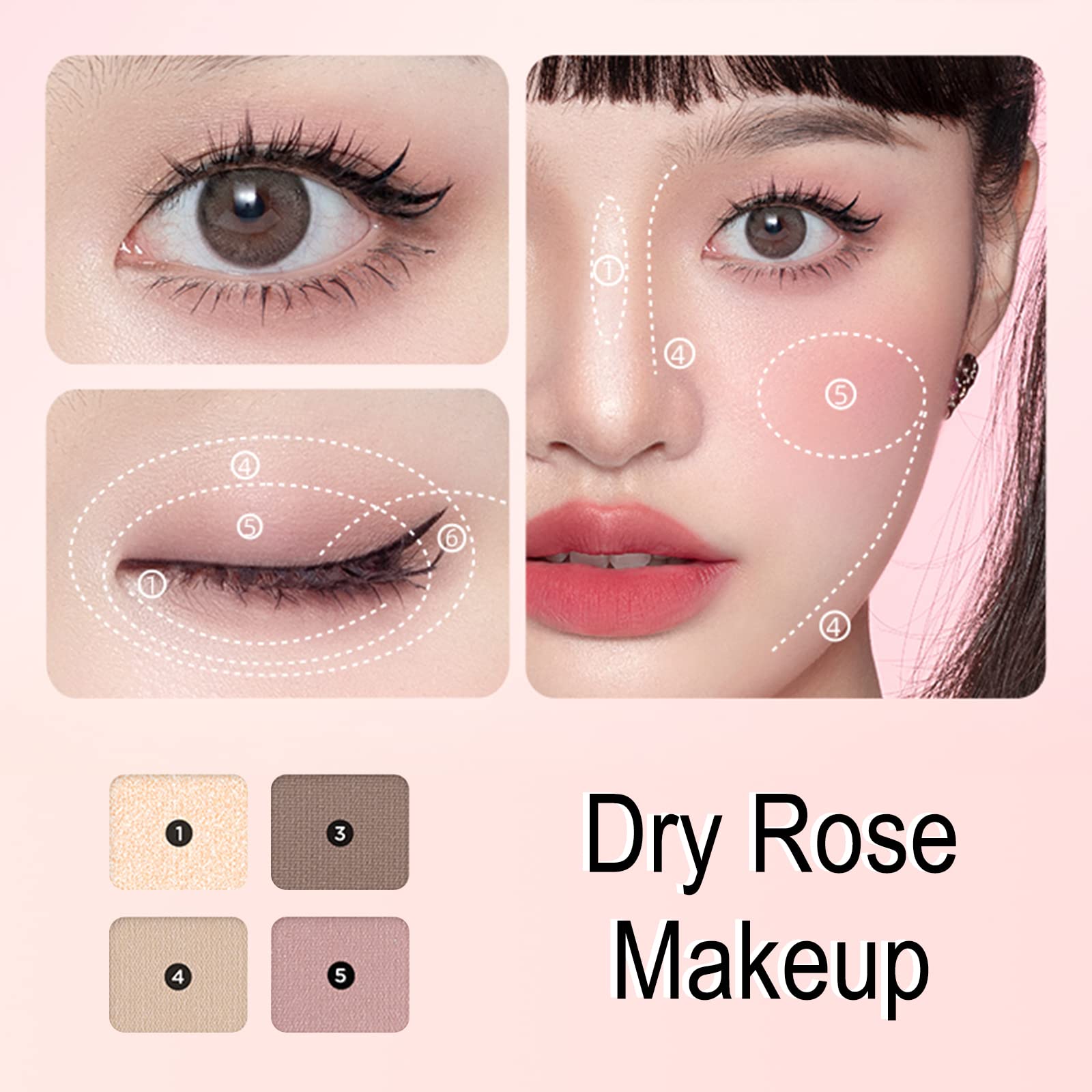 Erinde Matte Eyeshadow Palette Makeup - 6 Taupe & Brown Matte Neutral Shades, Ultra-Blendable, Rich Colors, Velvety Texture, Makeup Set Includes Mirror & Brush, Great for Travel