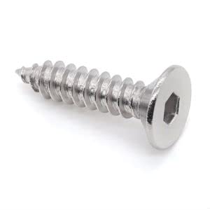 Glvaner (30 pcs) M6 x 25mm Flat Head Socket Cap Self Tapping Screws Wood Screws 304 Stainless Steel 18-8 Full Thread Coverage Sheet Metal Screw