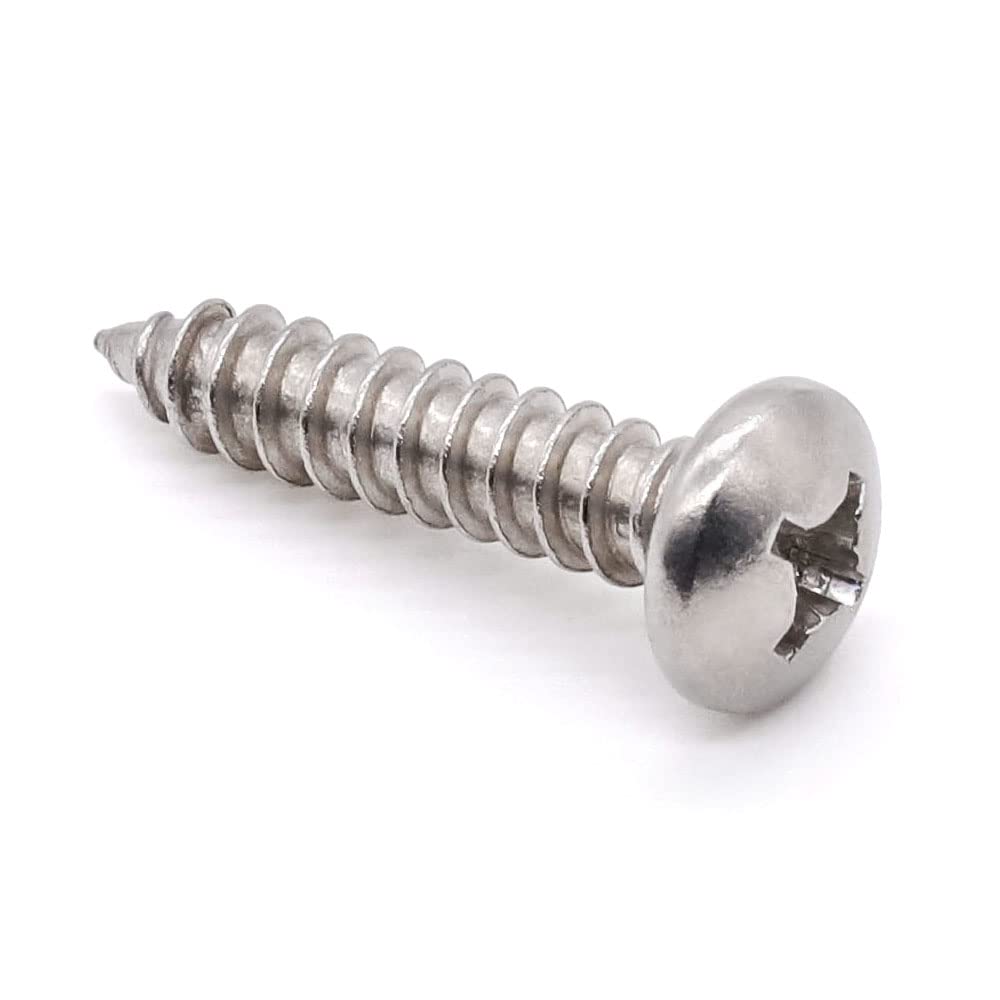 Glvaner #14 x 1/2" (50 pcs) Pan Head Self Tapping Screws, 18/8 Stainless Steel 304, Phillips Pan Head Sheet Metal Screws, Pan Head Wood Screws, No.6.3mm Thread Size