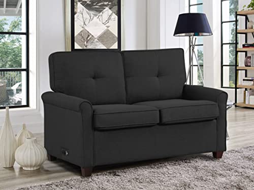 LifeStyle Solutions Convertible Sofa, Black