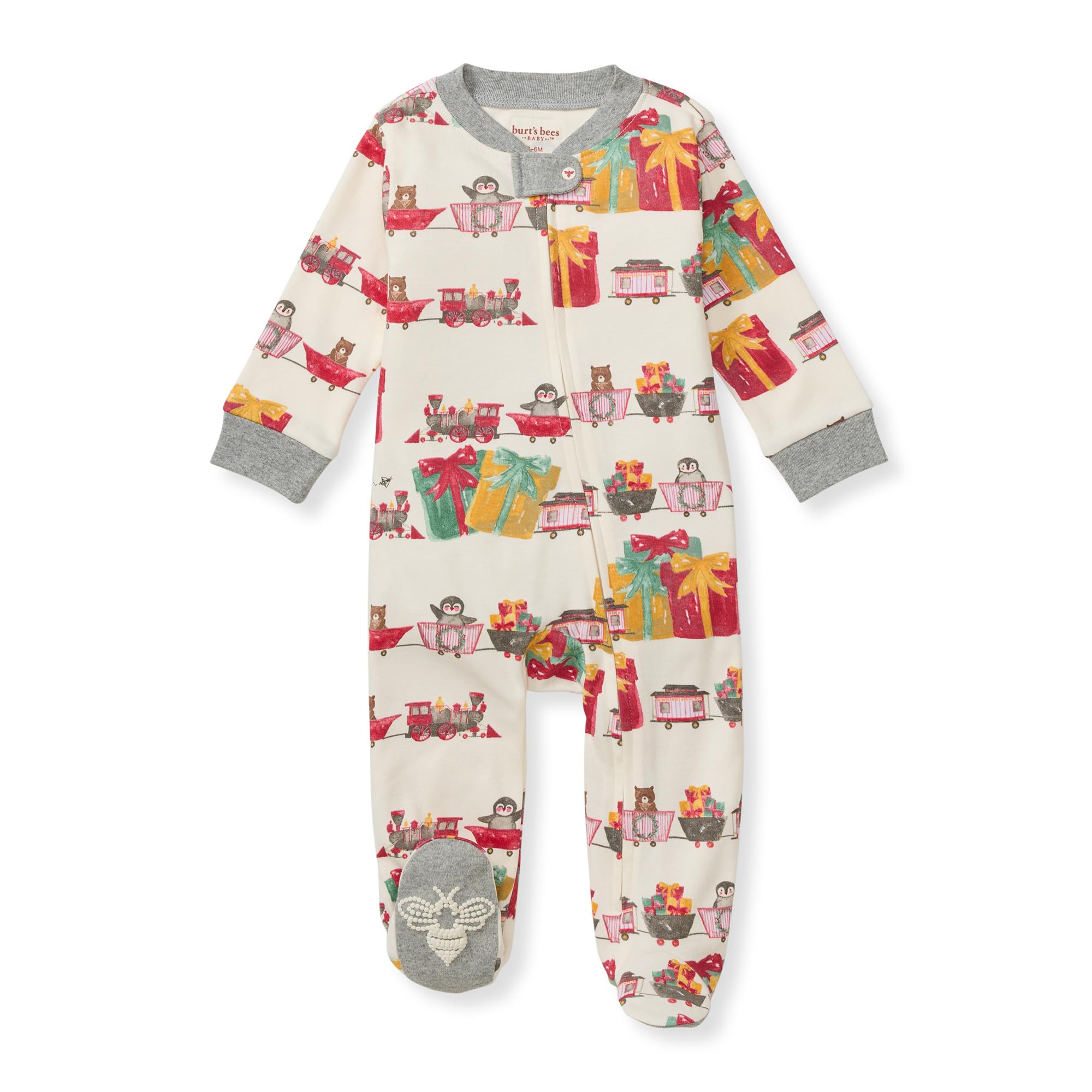 Burt's Bees Baby Sleep and Play PJs, 100% Organic Cotton One-Piece Zip Front Romper Jumpsuit Pajamas