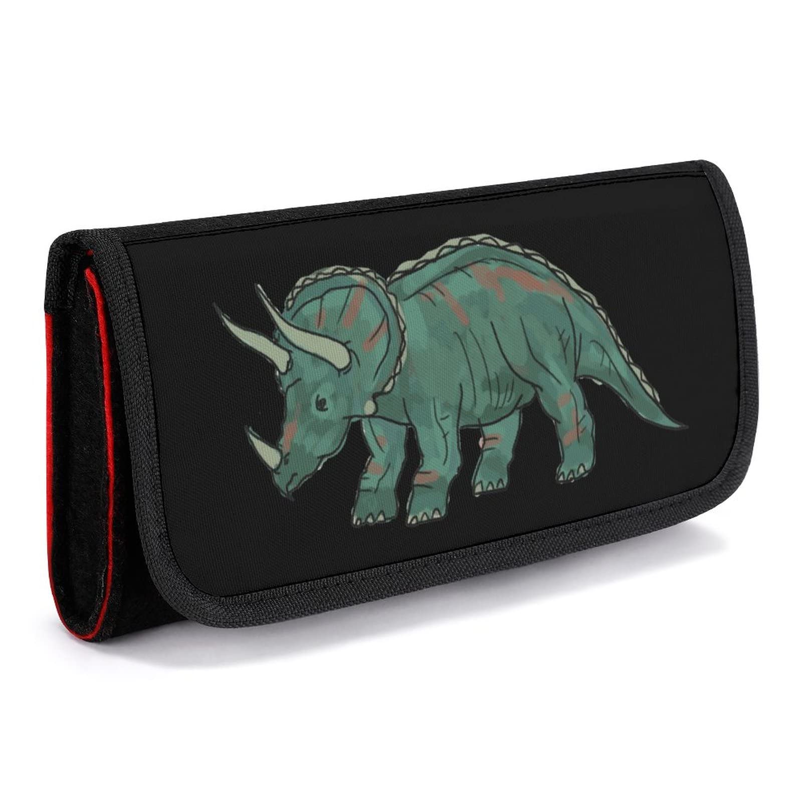 Dinosaur Carrying Bag Compatible with Switch Protective Case Slim Felt Pouch with 5 Game Cartridges Holders