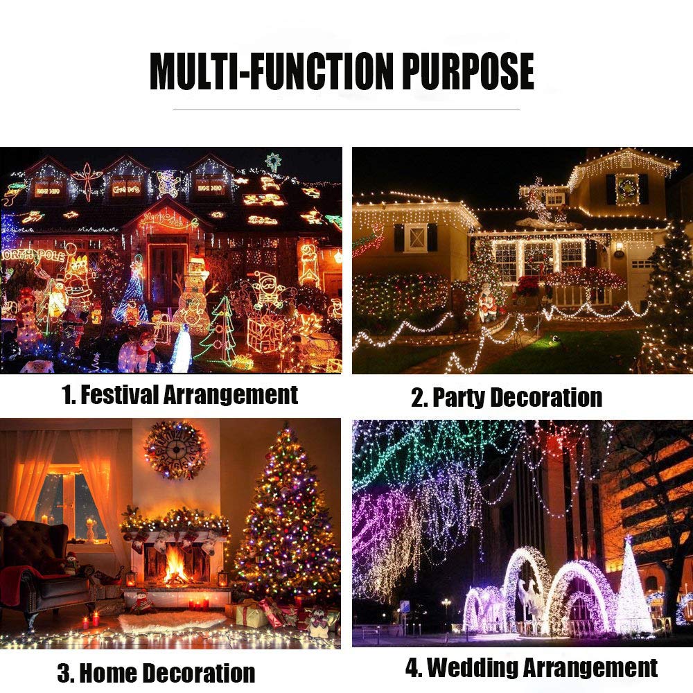 MAYSAK Solar String Lights Outdoor Waterproof 100LED 39.4ft Christmas Fairy Lights with 8 Modes Decoration Starry Light for Patio, Lawn, Landscape, Garden, Home, Wedding, Party, Xmas Tree