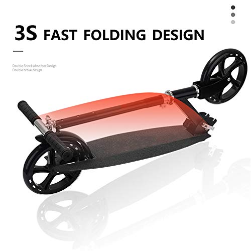 Chunlan Adult Scooter Foldable Foot Brake PU Solid Tire Adjustable Height Child Commute School 100kg Load Non-Electric