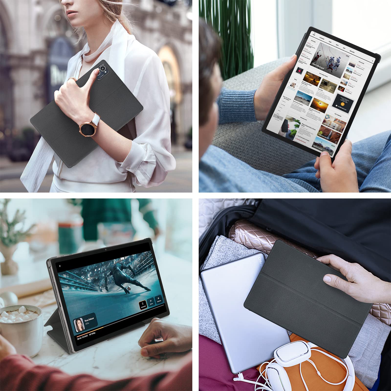 CHUWI HiPad XPro Tablet with Leather Case, Android 12 Tablets, 6GB RAM 128GB ROM, 1TB Expand, 4G LTE Tablets, Unisoc T616, Octa-Core, 13MP+5MP Triple Camera, FHD 1920x1200, BT5.0, 7000mAh, GPS
