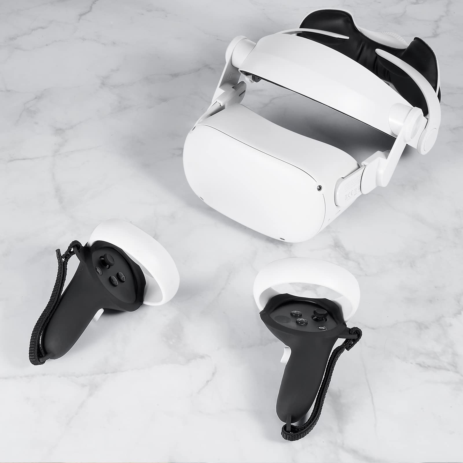 Controller Grips for Oculus Quest 2, Silicone Anti-Throw Grips Cover with Adjustable Knuckle Straps, Protector for Meta/Oculus Quest 2 Accessories