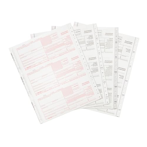 Blue Summit Supplies 2024 1099-NEC 4 Part Carbonless Tax Forms for Dot Matrix Printers, Tax Form Kit Designed for Use with QuickBooks and Accounting Software, 25 Pack