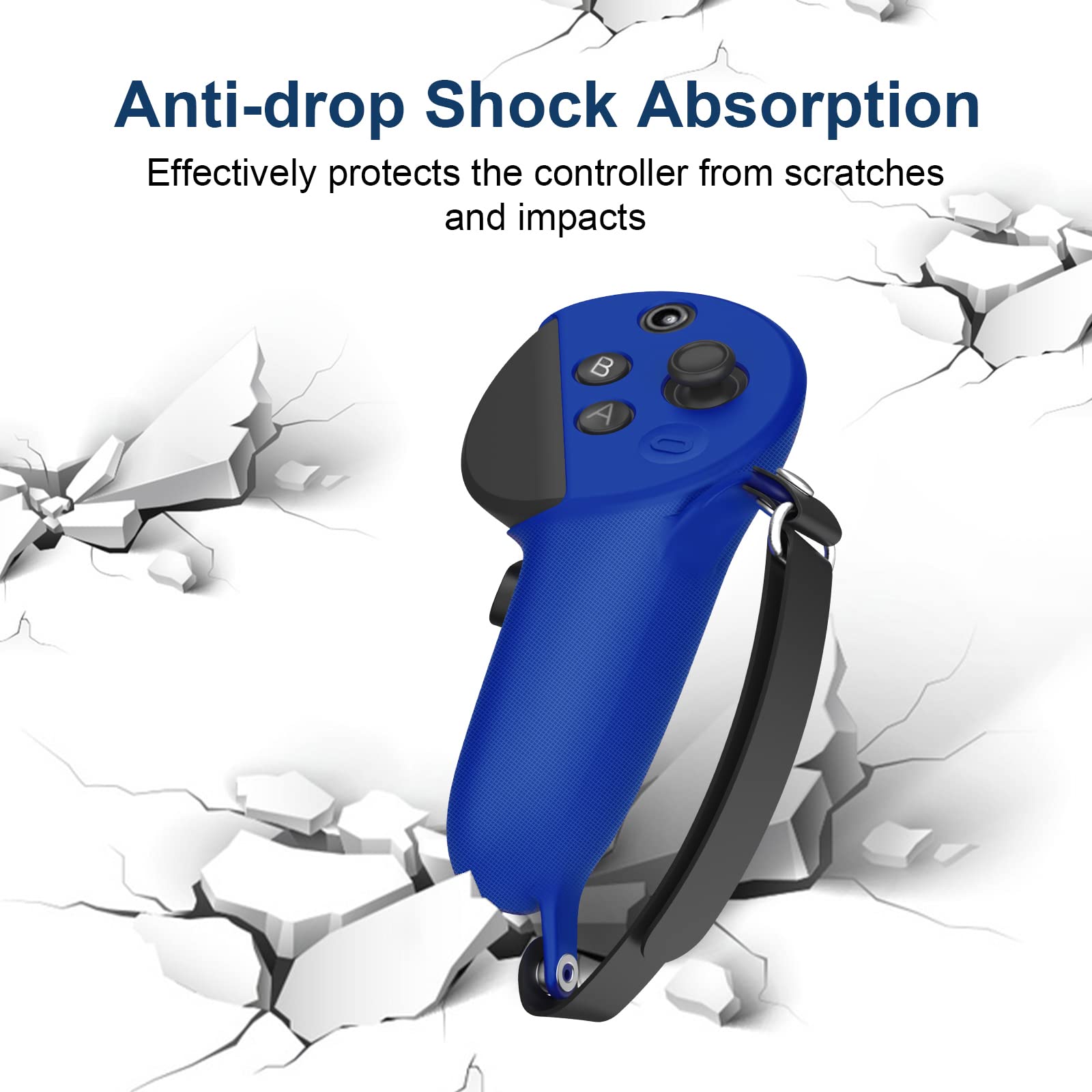 Controller Grips Cover Compatible with Oculus Meta Quest Pro Accessories, Silicone Anti-Slip Case Shell Protector for Quest Pro (Blue)