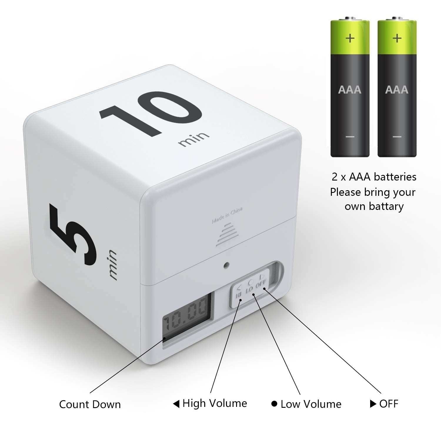 Cube Timer,Pretmess Gravity Flip Kitchen Timer for Time Management and Countdown Settings 1-3-5-10 Minutes