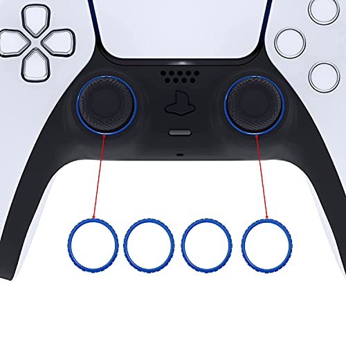 Yaner Glossy Replacement Accessories Accent Rings for DualSense 5 PS5 Controller - Controller NOT Included(Blue)