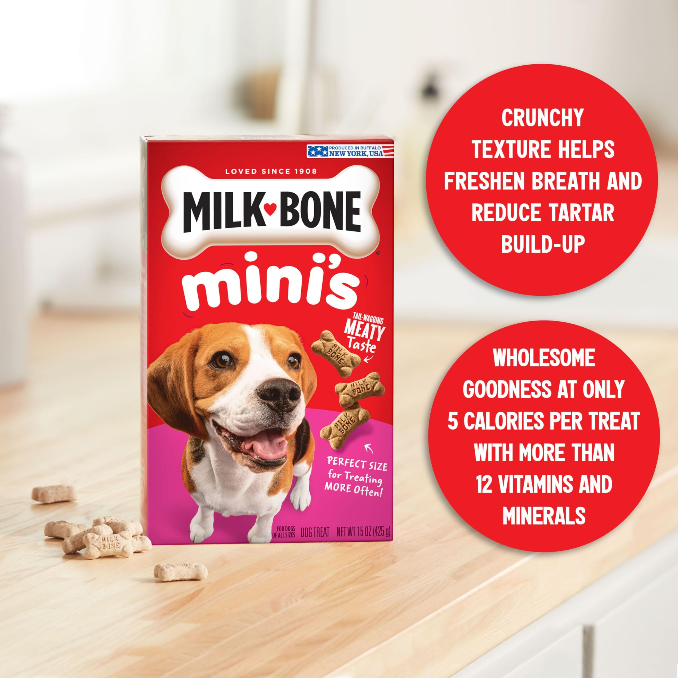 Milk-Bone Mini's Original Dog Biscuits, 15 Ounce (Pack of 6)