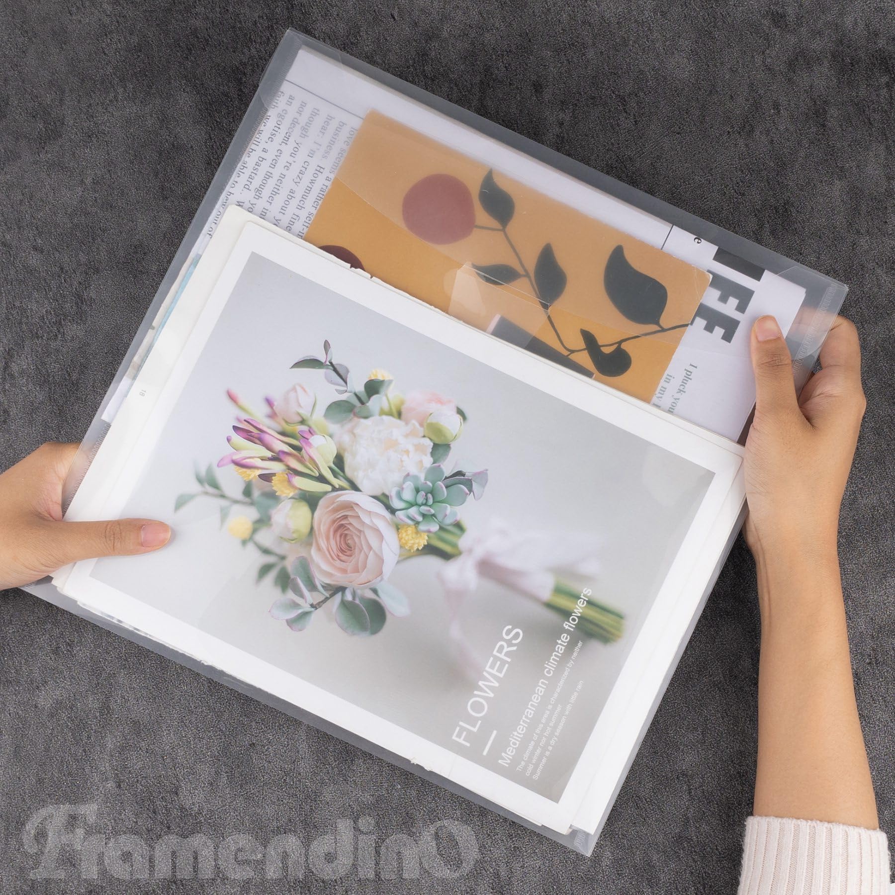 Framendino, 24 Pack Scrapbook Paper Storage Organizer with 60 Pack Sticky Index Tabs for Holding 12 x 12 Inch Scrapbook Paper